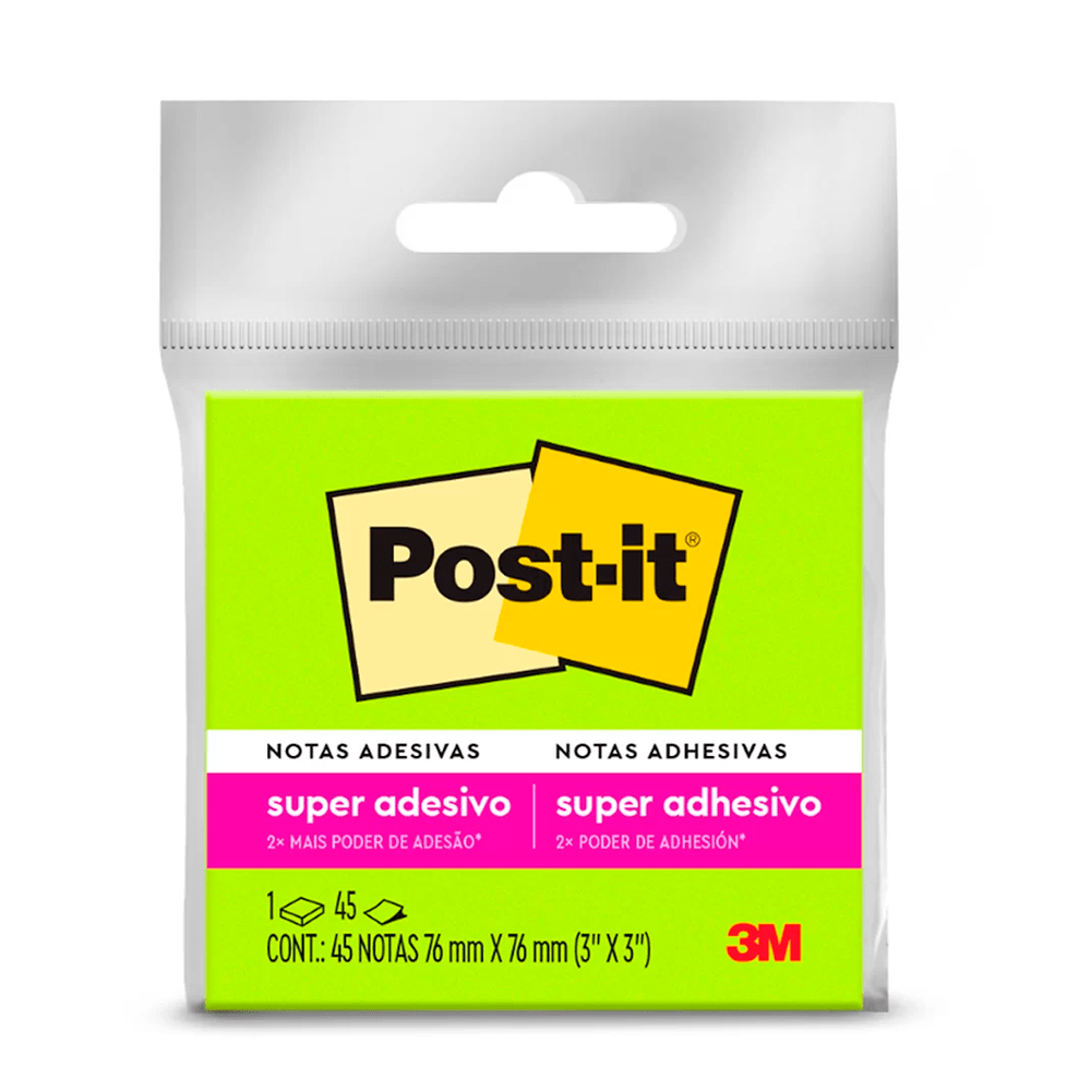 Bloco Adesivo Post- It 76mmx76mm Verde C/45 Folhas