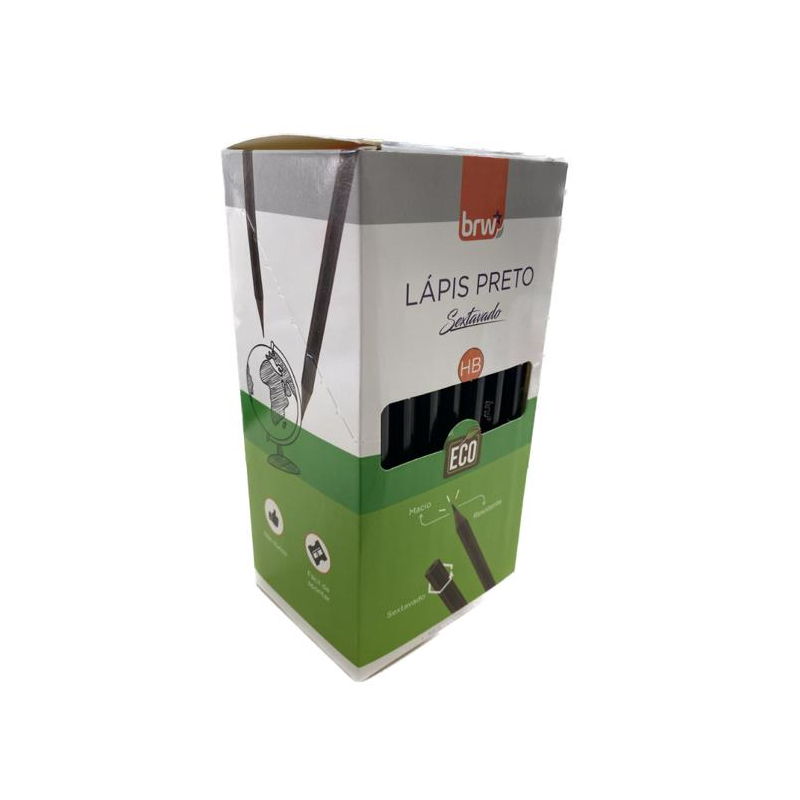 Lápis Preto Brw Sextavado Eco Hb C/144 UNICO