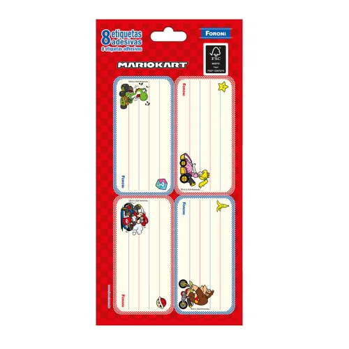 Etiqueta Escolar Super Mario Bros C/8 UNICO Etiqueta Escolar Super Mario Bros C/8 UNICO