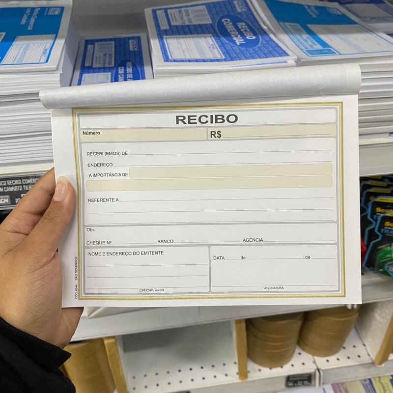 Bloco Grande Recibo Comercial Sem Cópia 50 Folhas UNICO