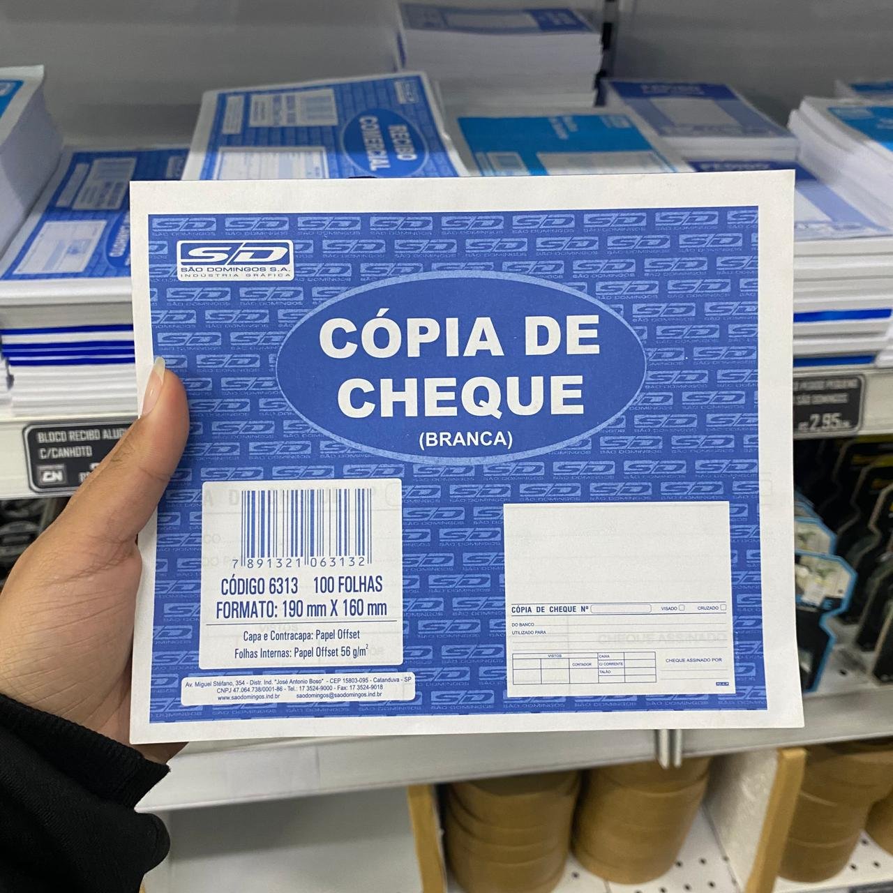 Bloco Cópia De Cheque 100 Folhas