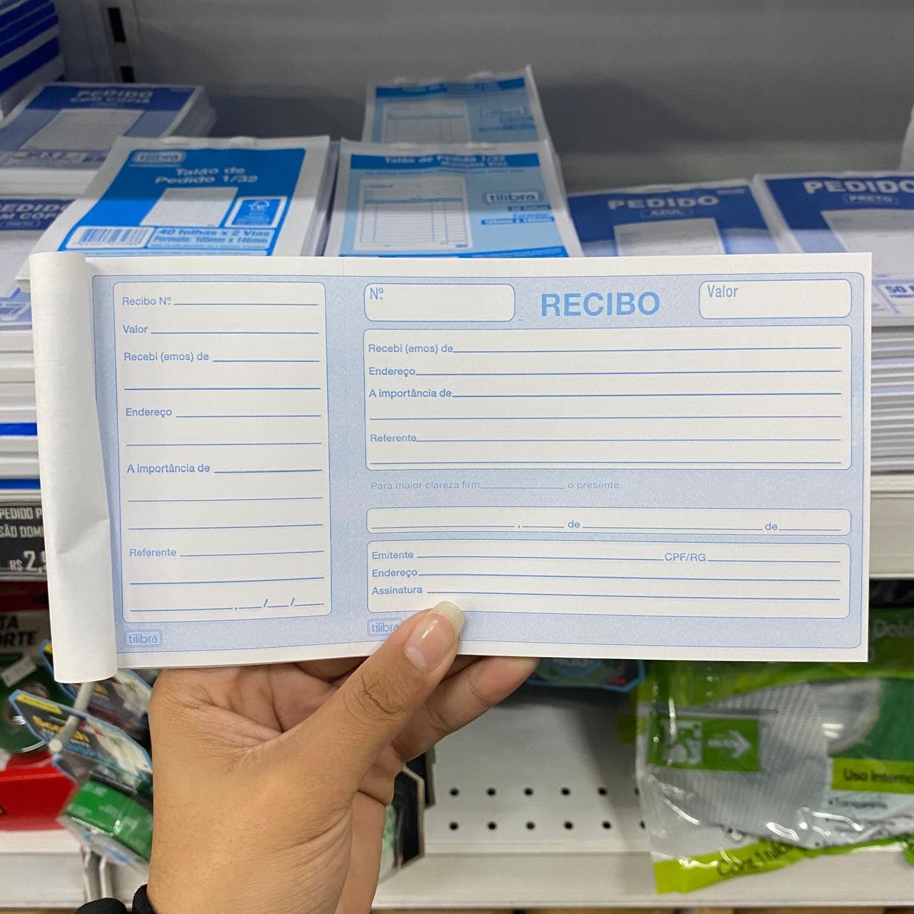Bloco Recibo Comercial Com Canhoto 50 Folhas Tilibra